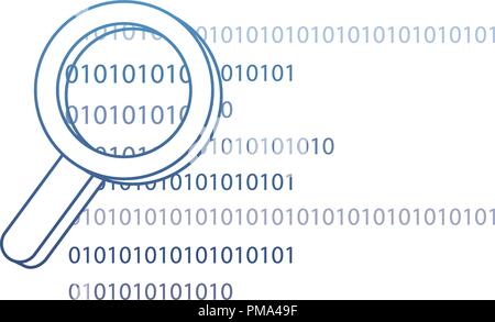 outline magnifying glass programming code technology Stock Vector Image ...