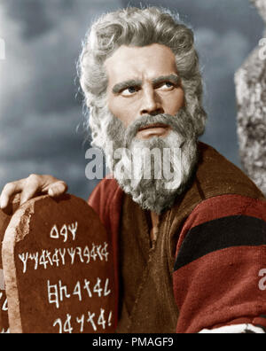 THE TEN COMMANDMENTS Charlton Heston as Moses in the 1956 Paramount ...