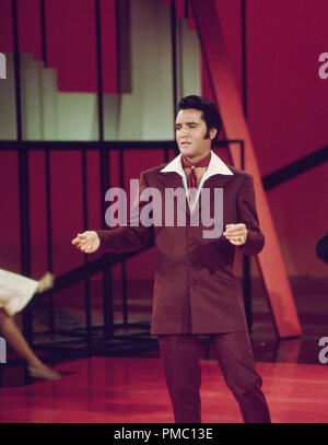 Elvis Presley performing on the Elvis Comeback TV special, 1968. File ...