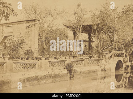 Howqua's Gardens, Canton August - October 1860 by Felice Beato Stock ...