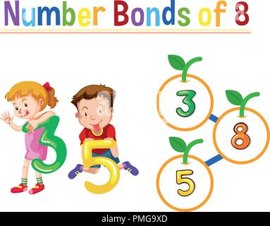 Number bonds of eight Stock Vector Image & Art - Alamy