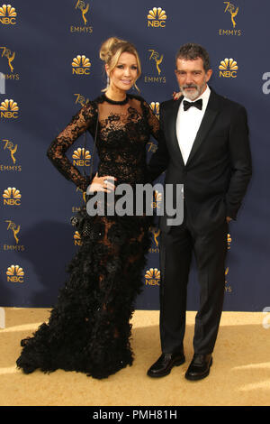 Antonio Banderas and Nicole Kimpel at the 70th Primetime Emmy Awards ...