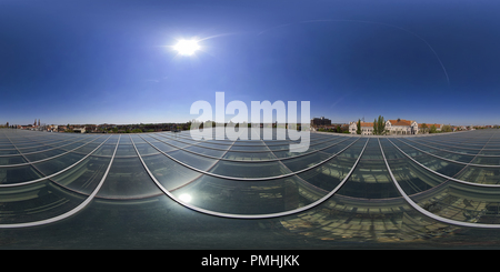 360° view of Szeged University Library - glass roof entrance - Alamy