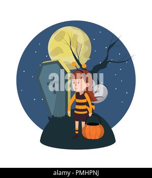 Bee halloween animal costume icon cartoon vector. Cute child. Carnival dress Stock Vector Image ...
