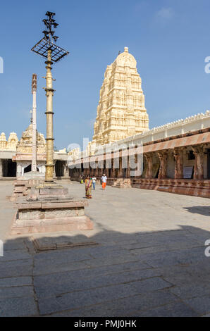 The Stone Lamp Of Hampi, India Stock Photo - Alamy