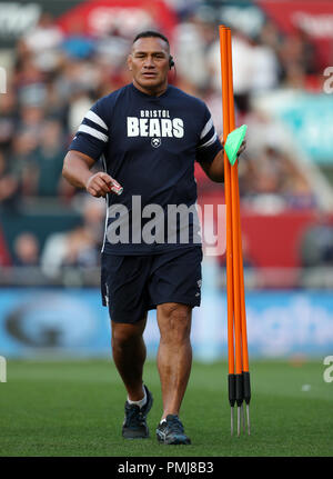 Bristol's Junior Paramore during the Gallagher Premiership match at ...