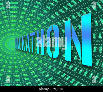 Hackathon Technology Threat Online Coding 2d Illustration Shows ...