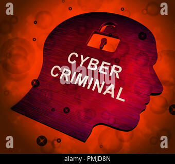 Cybercriminal Internet Hack Or Breach 3d Rendering Shows Online Fraud ...