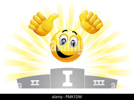 Gold cup icon in cartoon style isolated on white background. Winner cup ...