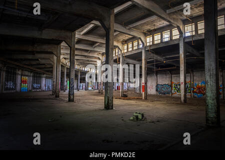 The abandoned railroad Finlay Roundhouse in the Acipco Finley area of ...