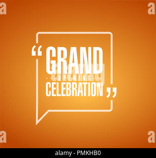 Grand opening celebration line quote message concept isolated over a ...