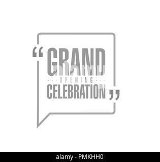 Grand opening celebration line quote message concept isolated over a ...