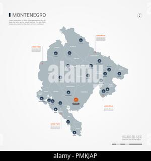 Montenegro political map of administrative divisions - municipalities ...