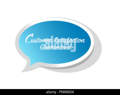 Customer Satisfaction guaranteed message bubble isolated over a white ...