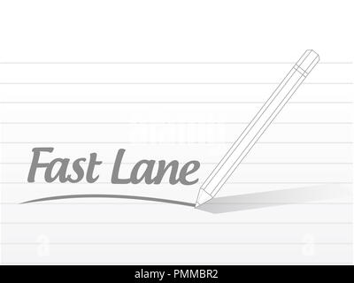 Fast lane Pencil message concept illustration isolated over a white ...
