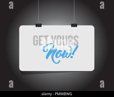 get yours now message bubble isolated over a white background Stock ...