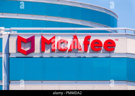 McAfee office building in Silicon Valley, Santa Clara, California, USA ...
