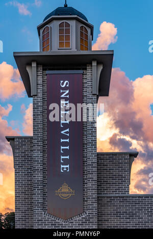 Architectural entrance signage for the city of Snellville, Georgia, a ...