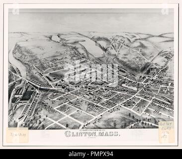 Bird's eye view of Clinton, Mass : 1876 , Clinton Mass., Aerial views ...
