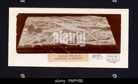 Bird's-eye view of Gettysburg battlefield; showing positions of Union ...