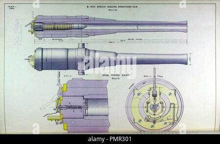 BL 5 inch gun diagrams Stock Photo - Alamy