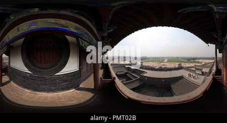 360° view of The Ancient City of Ping Yao - South gate (welcome smoked ...