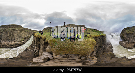 360° view of Iceland, Gullfoss Waterfall - Alamy