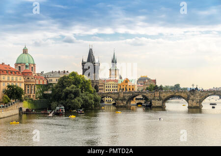 View from Manesuv most Bridge, Historical Center of Prague-UNESCO World ...