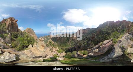 360° view of Calanche Corsica View 1 - Alamy