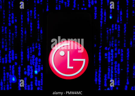 Krakow, Poland. 19th Sep, 2018. Toshiba logo is seen on an android ...