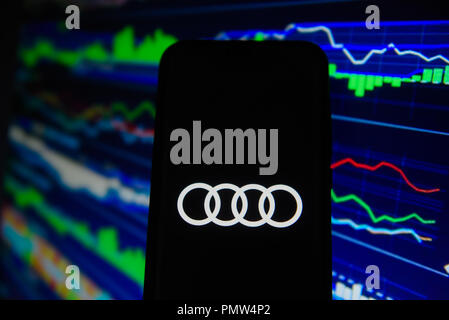 Krakow, Poland. 19th Sep, 2018. LG logo is seen on an android mobile ...