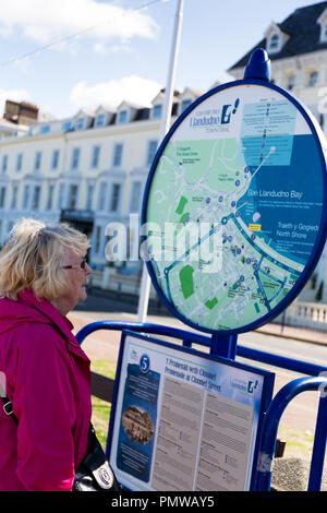 Town map at seafront of Llandudno North Wales UK Stock Photo - Alamy