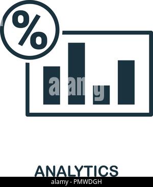 Data analytics icon. Monochrome simple sign from data analytics ...