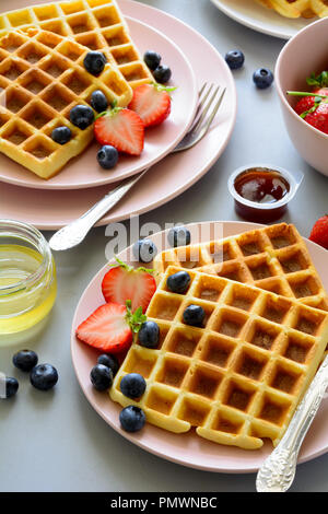 Fresh blueberries on gray background. Blueberries background. Healthy ...