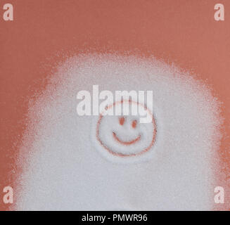 High angle shot of a smiley face made with chocolates Stock Photo - Alamy