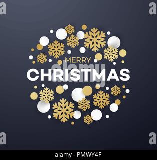 Merry Christmas golden handmade lettering inscription Stock Vector ...