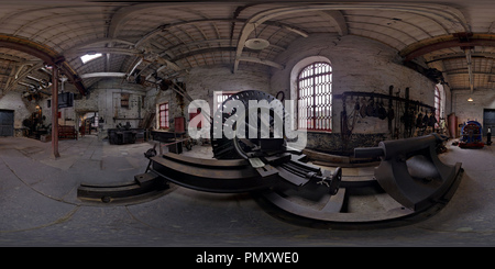 360° view of Llanberis slate museum - facing lathe and milling - 2019 ...
