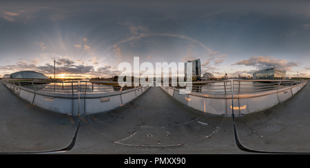 360° view of Millenium Bridge at sunset 1 - Alamy