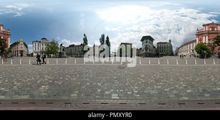 360° view of Ljubljana, Prešeren Square - Alamy