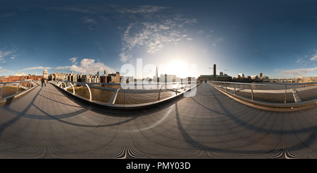 360° view of Millennium Bridge - London - Alamy