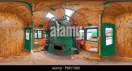 360° view of Steam Locomotive Cabin - Alamy