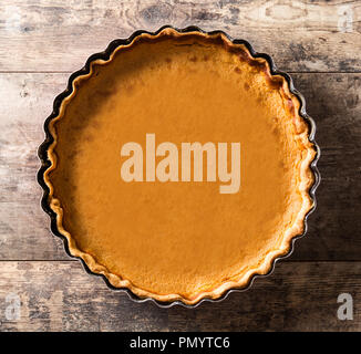 Thanksgiving pumpkin, autumn background, top view with copy space on ...