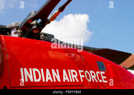 Indian Air Force's (IAF) Sarang helicopters aerobatic team during the ...