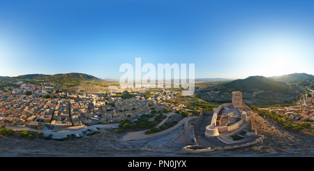 360° view of Biar Castle aerial panorama, Spain - Alamy