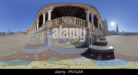 360° view of Spain Square, Seville. Plaza de España de Sevilla ...