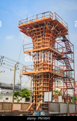 reinforced concrete basement column for train bridge Stock Photo - Alamy