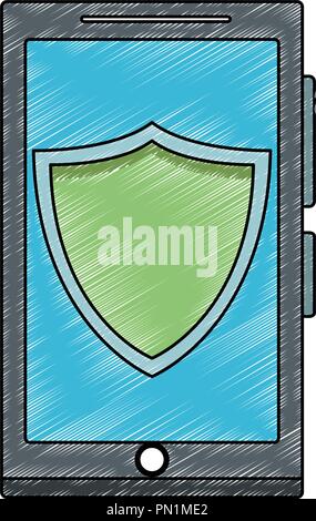 Smartphone security symbol scribble Stock Vector Image & Art - Alamy
