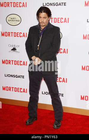 Johnny Depp at the Premiere of Lionsgate's "Mortdecai" held at the TCL ...