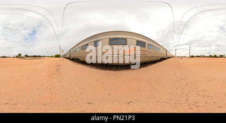 360° view of Indian Pacific Train Stop in Cook in the Nullarbor Plain ...
