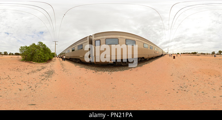 360° view of Indian Pacific Train Stop in Cook in the Nullarbor Plain ...